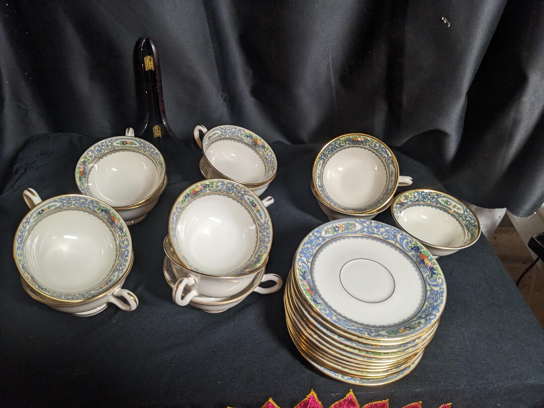 FREE SHIPPING- Vintage Lenox Fine Bone China Set of 12-cups With ...