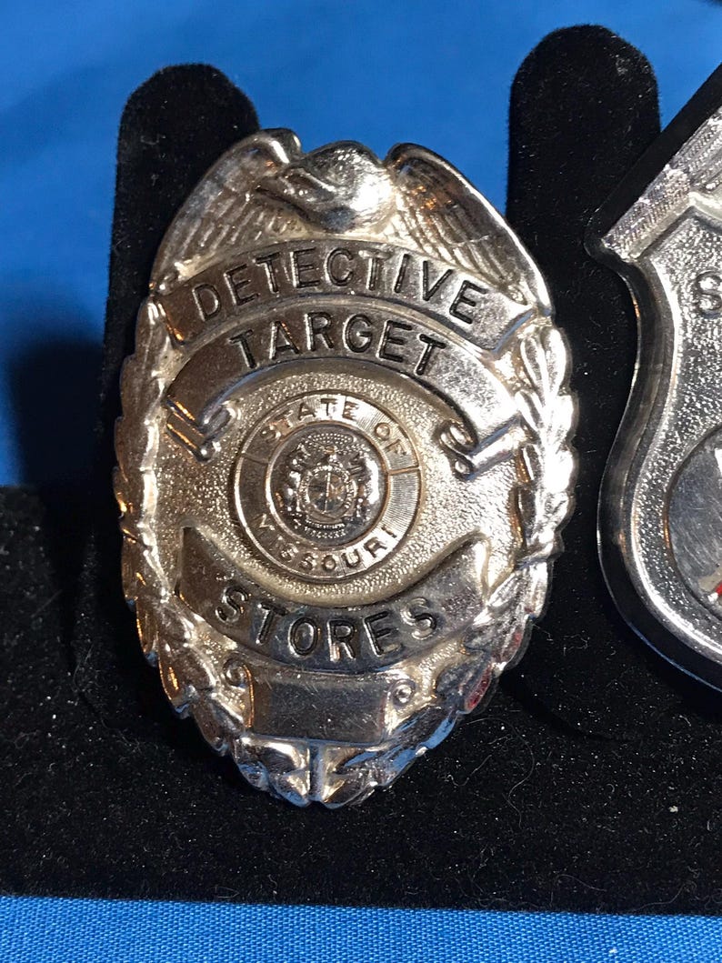 FREE SHIPPING- Pair (2) Silvertone Chrome/metal Pin on Badges. Target ...