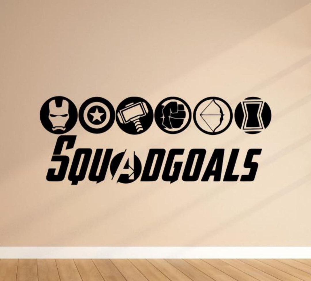 Squad Goals Wall Decal Vinyl Sticker Superhero Squad Goals Decor Super ...