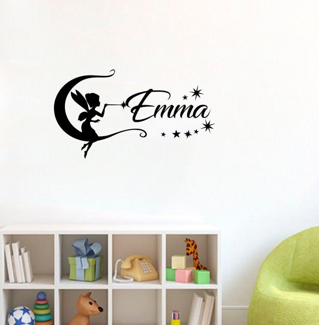 Pixie Writing Personalized Name Wall Vinyl Decal Cartoon Fairytale Art ...