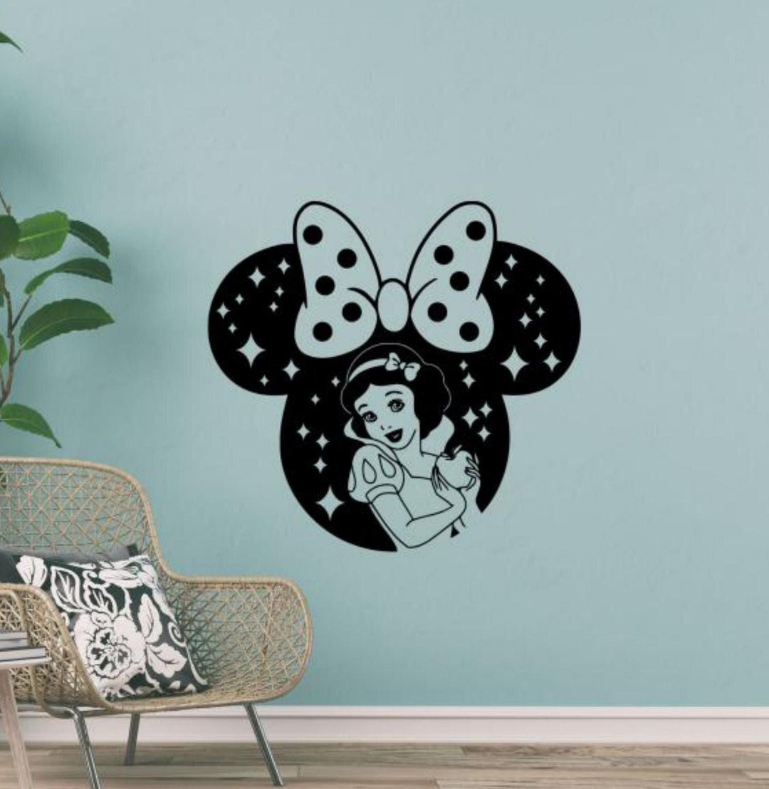 Snow White Decal Wall Vinyl Sticker Mouse Ears Decor Princess Wall Art ...
