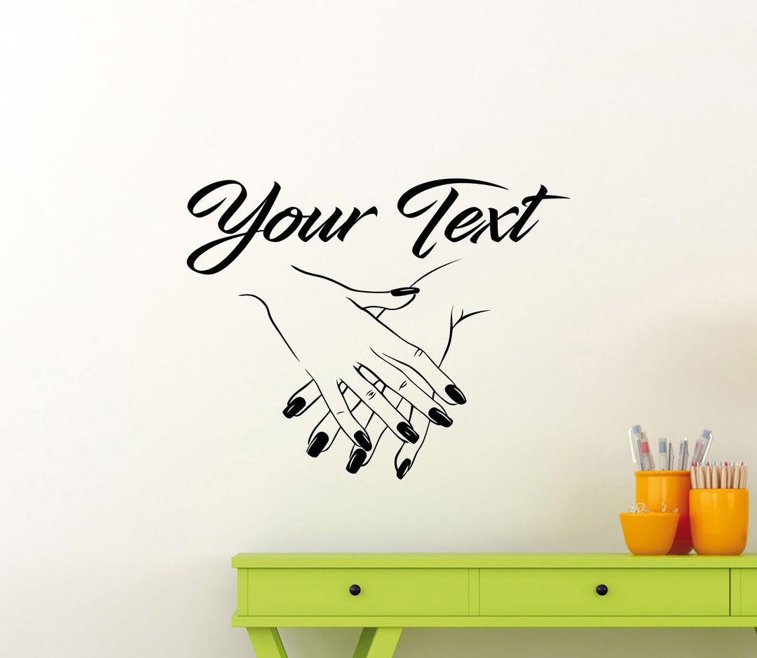 Manicure Wall Decal Vinyl Sticker Nail Salon Custom Sign Mural ...