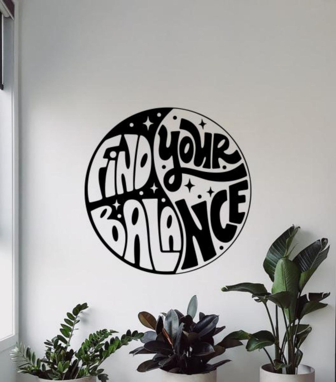 Find Your Balance Sticker Vinyl Wall Decal Yin Yang Decor Office Wall ...