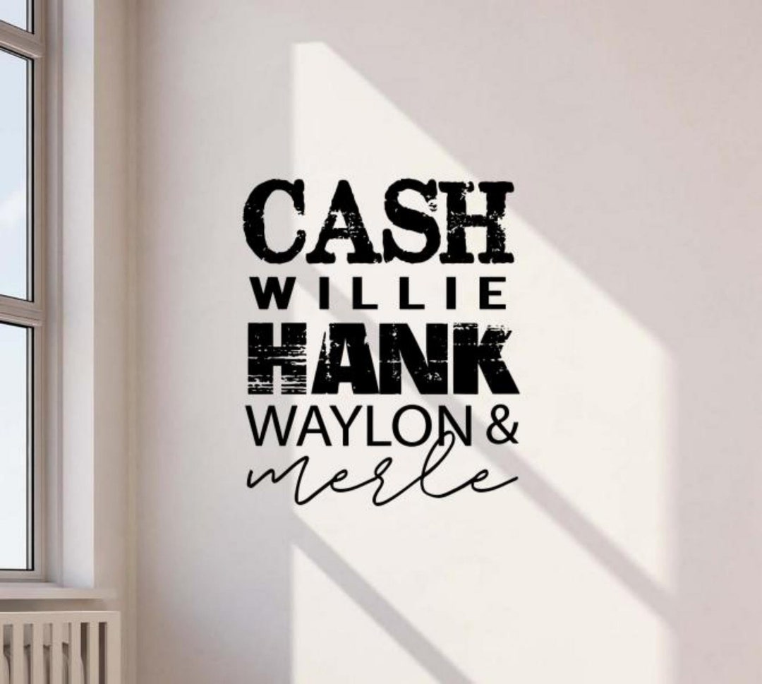 Cash Willie Hank Waylon Merle Decal Wall Vinyl Sticker Country Music ...