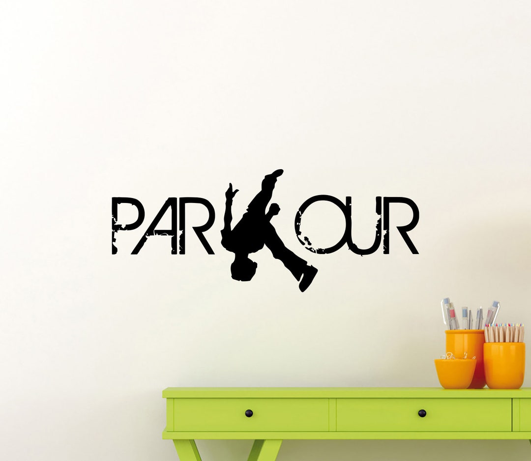Parkour Wall Decal Vinyl Sticker Street Extreme Sports Urban Style Wall ...