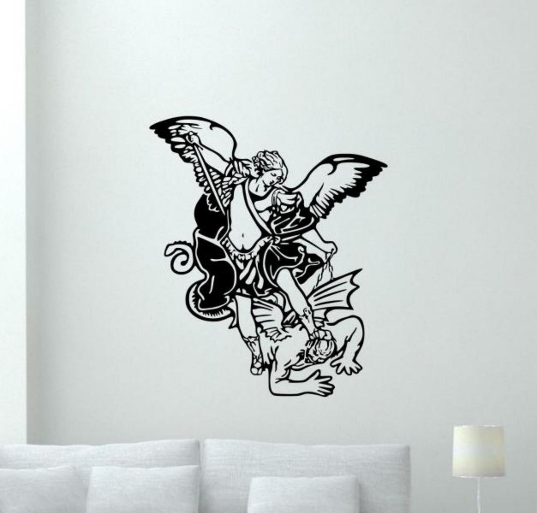 Saint Michael the Archangel Wall Decal Vinyl Sticker Religious Decor ...
