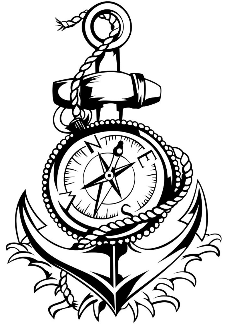 Ancla impermeable con brújula rosa mural interior decoración - Etsy España