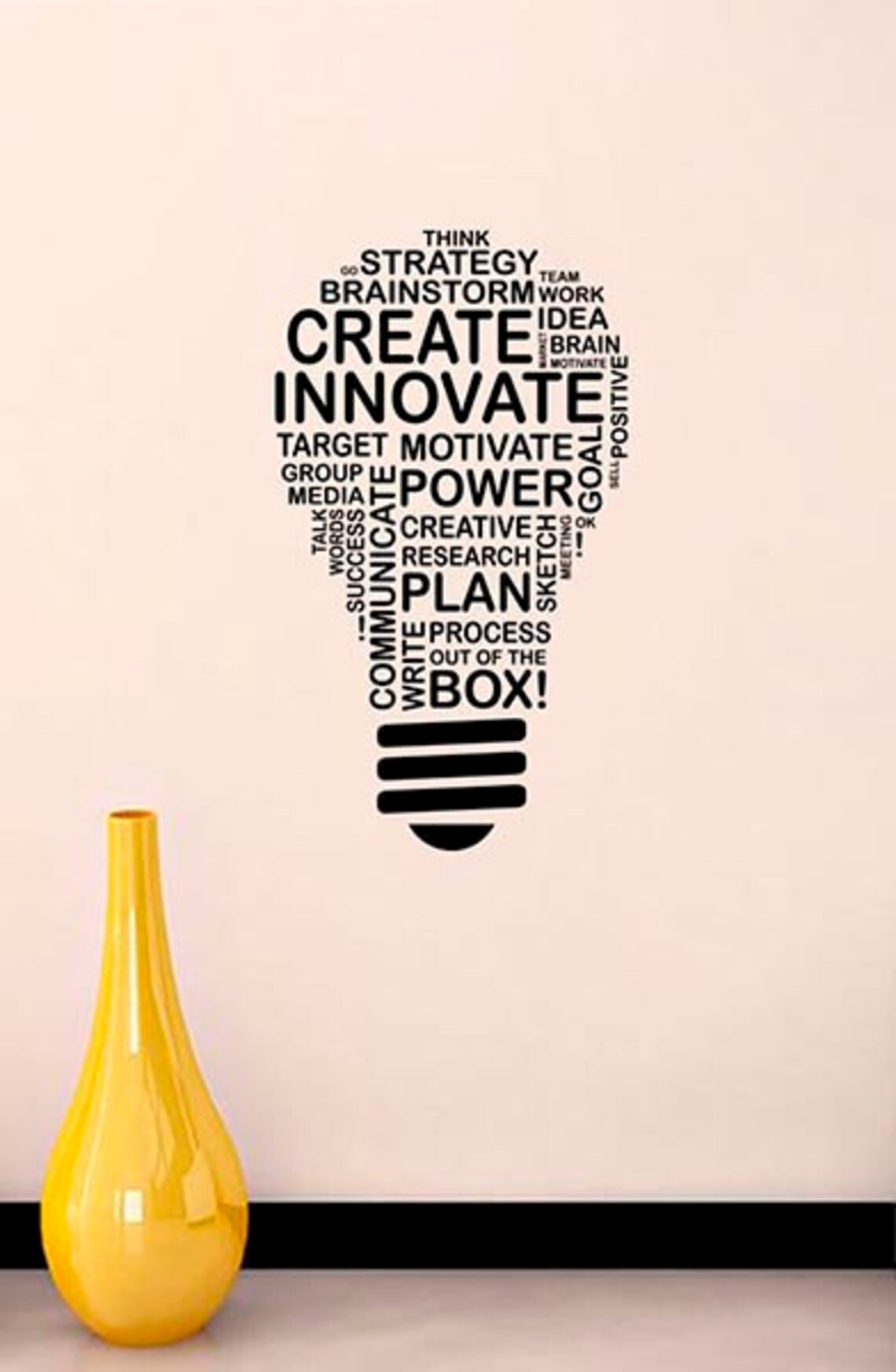Lightbulb Word Cloud Inspirational Wall Decal Work Education - Etsy