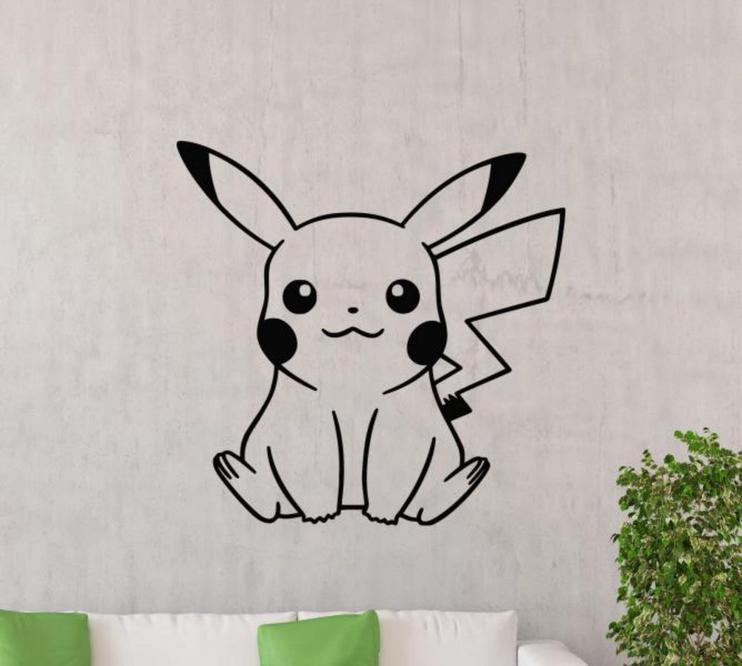 Pikachu Wall Decal Vinyl Sticker Kids Room Decor Wall Art Car Truck ...