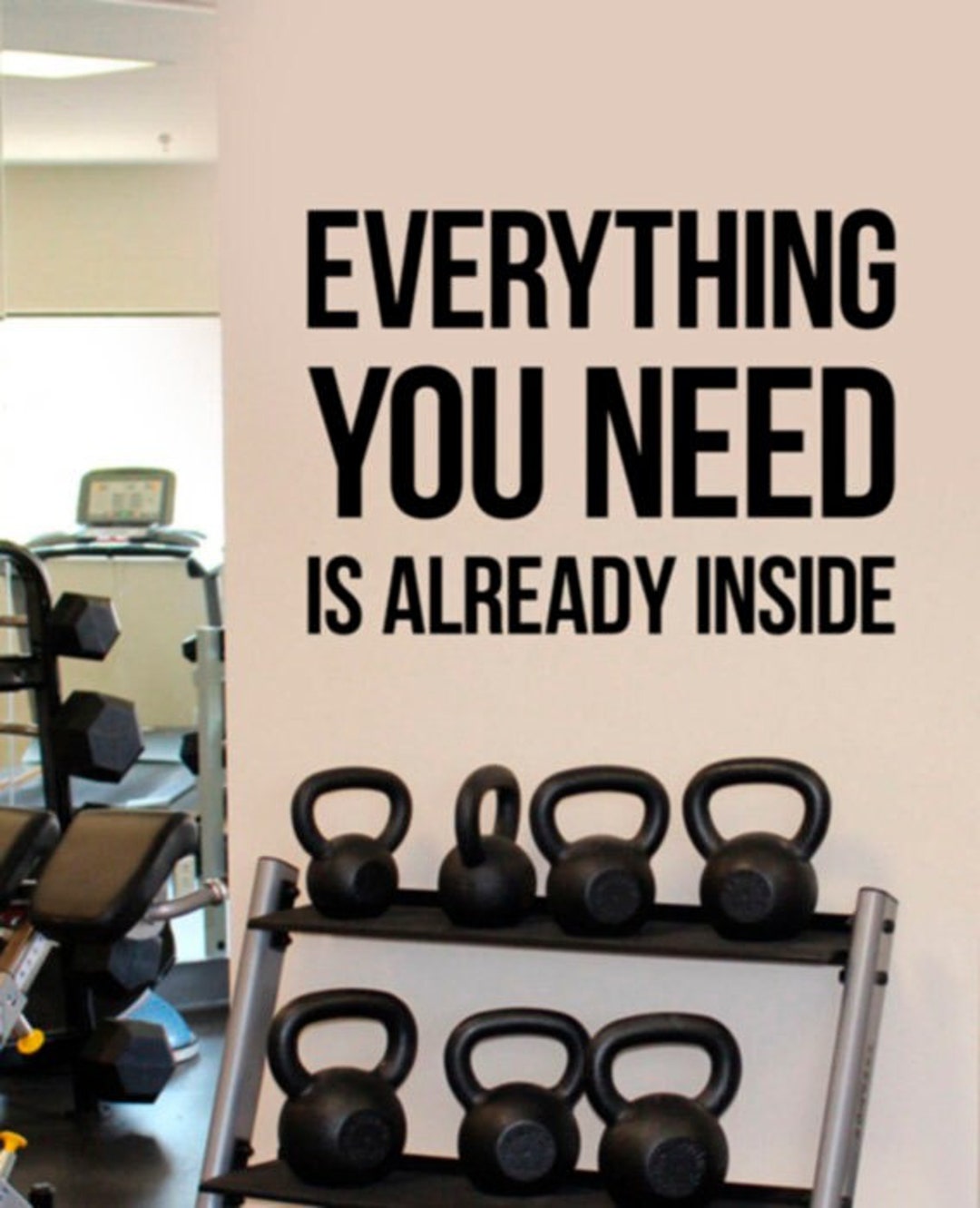 Everything You Need is Inside Gym Motivational Quote Wall Sticker ...