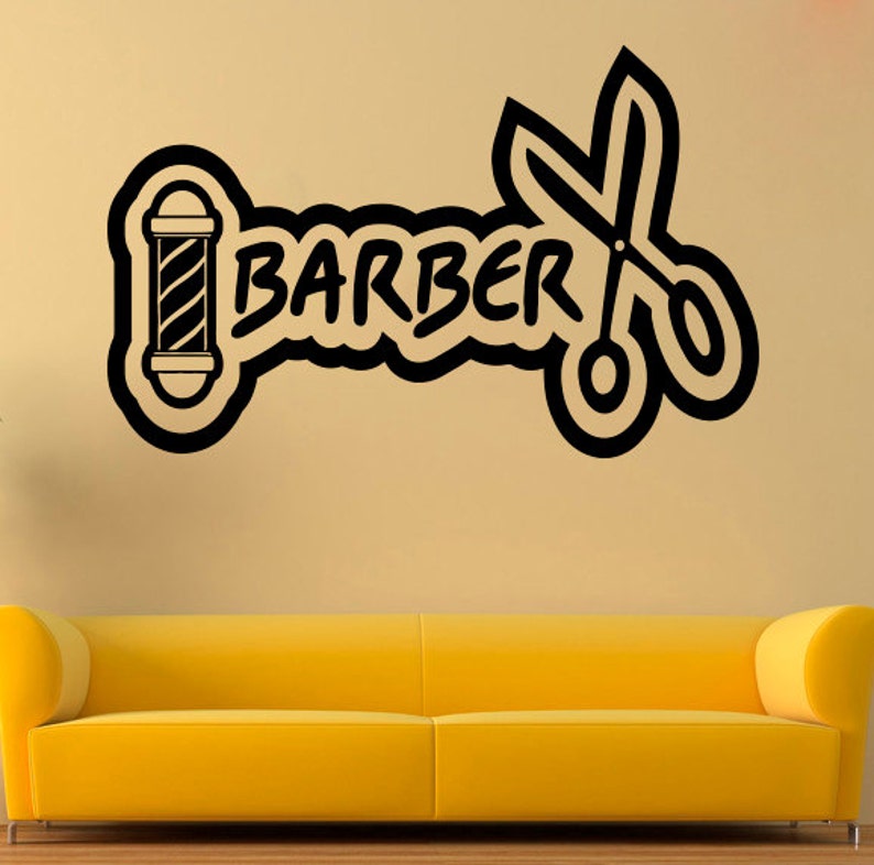 Barber Shop Wall Decal Barber Shop Vinyl Sticker Salon Wall | Etsy