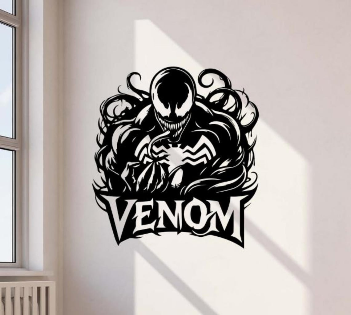 Venom Wall Decal Vinyl Sticker Carnage Spider Superhero Sign Kids Room ...