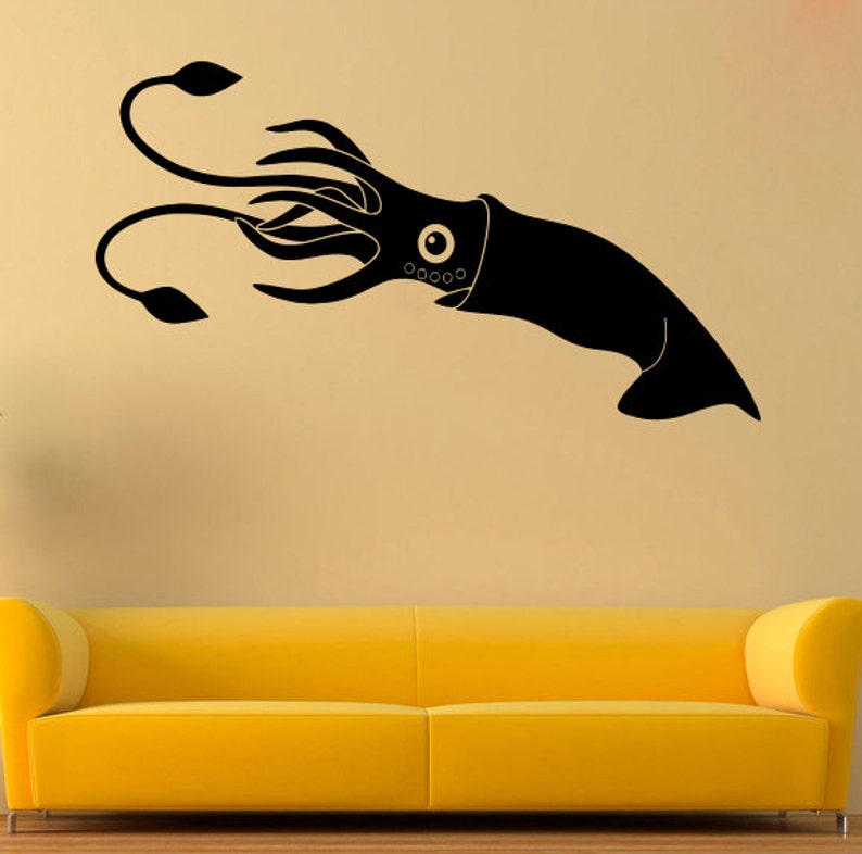 Squid Wall Decal Calamari Vinyl Sticker Nautical Wall Decals - Etsy