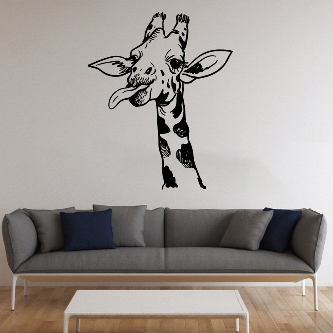 Giraffe Wall Decal Vinyl Sticker Wild Animals Stickers Safari Wall ...