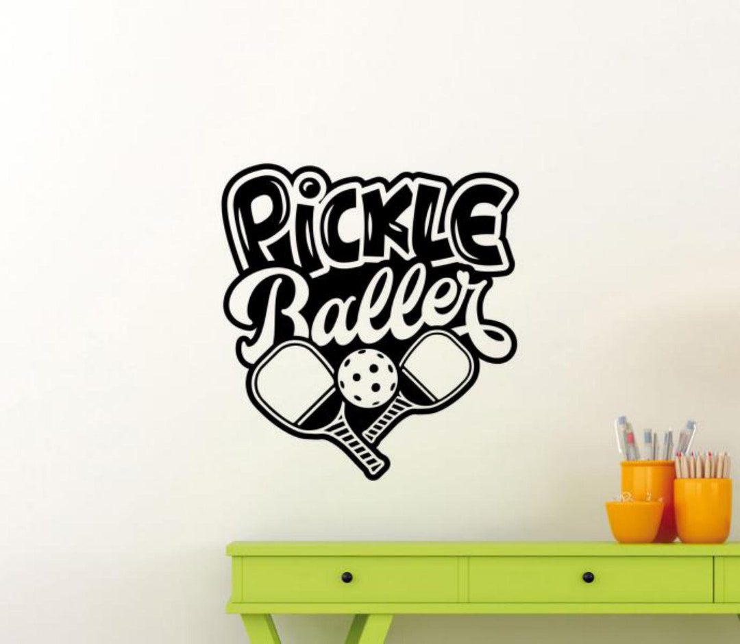 Pickleball Decal Wall Vinyl Sticker Sign Pickleballer Decor Wall Art ...