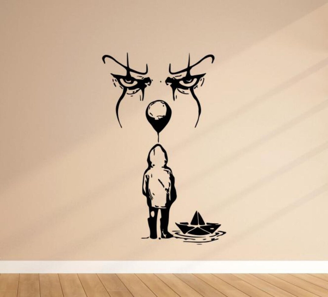 Scary Clown Sticker Wall Vinyl Decal It Movie Maniacs Decor Halloween ...
