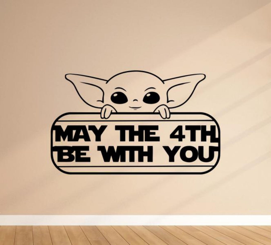 May the 4th Be With You Decal Wall Vinyl Sticker Quote Jedi Decor Wars ...