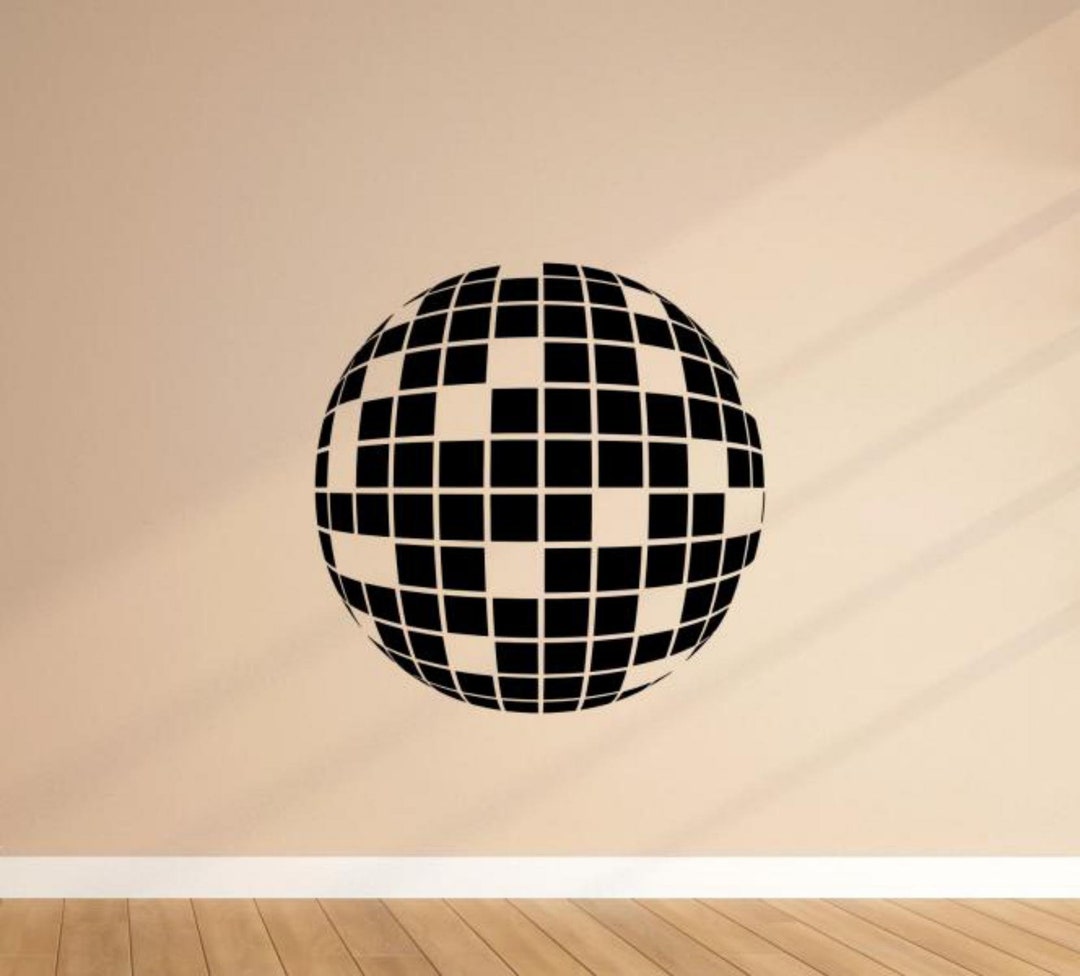 Disco Ball Decal Wall Vinyl Sticker Gift Decor Stroboscope Mirror Ball ...