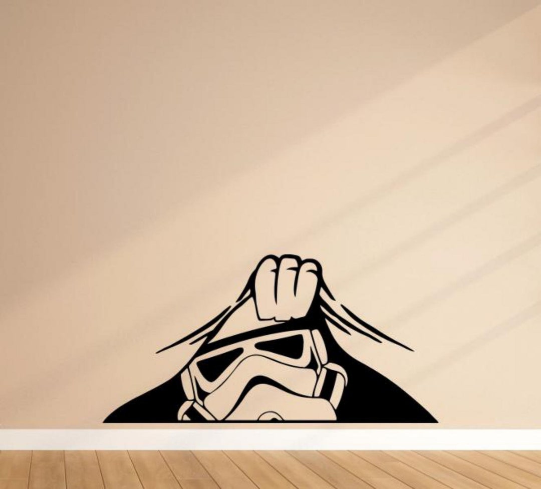 Stormtrooper Wall Decal Vinyl Sticker Storm Trooper Peeking Decor Kids ...