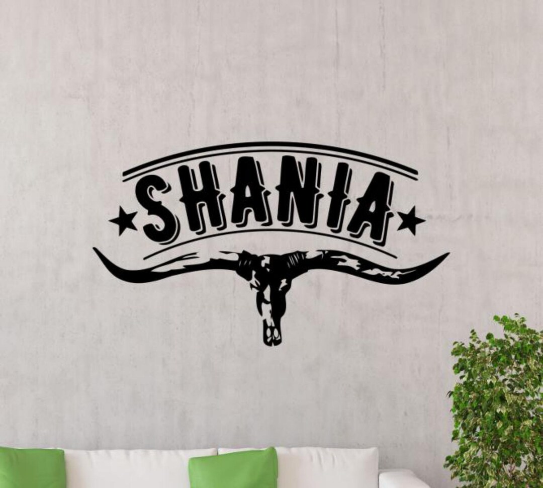 Shania Wall Decal Vinyl Sticker Bull Skull Logo Country Music Wall Art ...