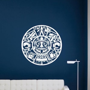 Aztec Calendar Decal Wall Vinyl Sticker Mayan Decor Maya Wall Art ...