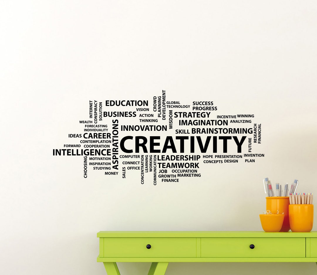 Creativity Wall Decal Vinyl Sticker Word Cloud Education Leadership ...
