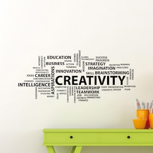 Creativity Wall Decal Vinyl Sticker Word Cloud Education Leadership ...