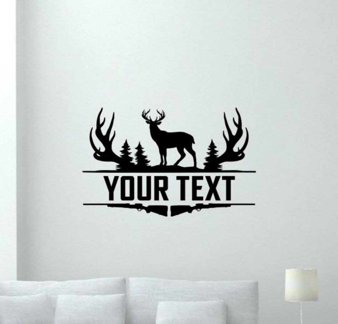 Deer Hunting Decal Wall Vinyl Sticker Custom Text Personalized Decor ...