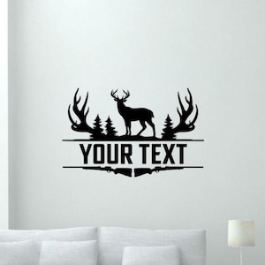 Deer Hunting Decal Wall Vinyl Sticker Custom Text Personalized Decor ...