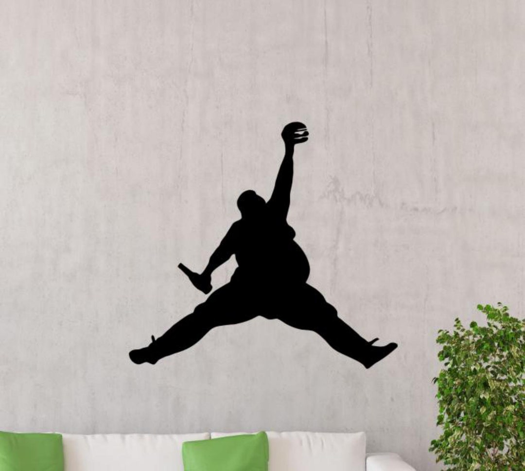 Fat Jumpman Decal Wall Vinyl Funny Sticker Basketball Player Gift Beer ...