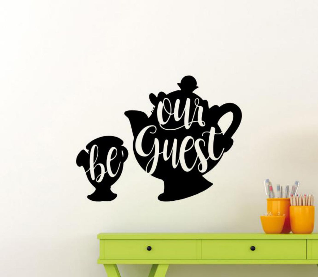Be Our Guest Wall Decal Vinyl Sticker Mrs Potts Teapot Welcome Decor ...