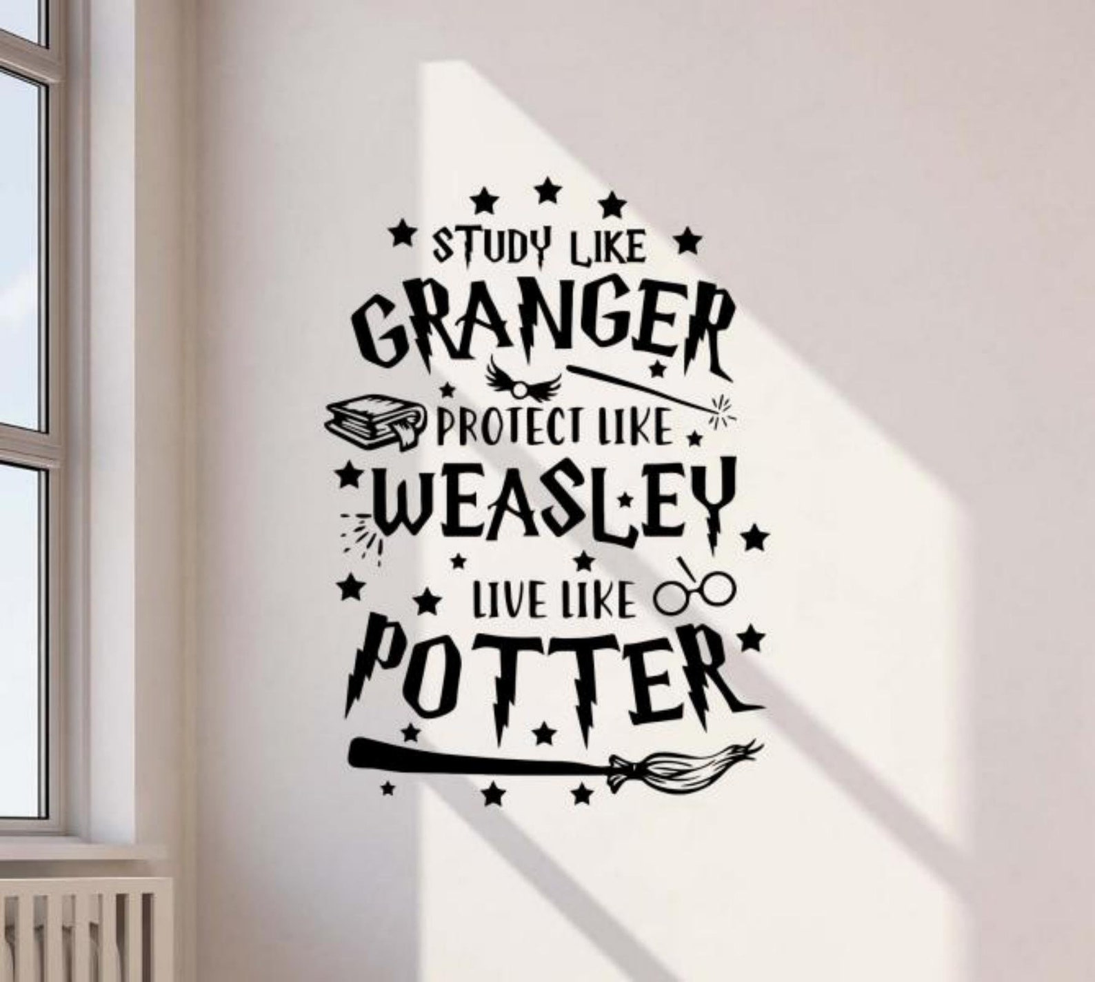 Study Like Granger Protect Like Weasley Wall Decal Vinyl Sticker Wizard ...