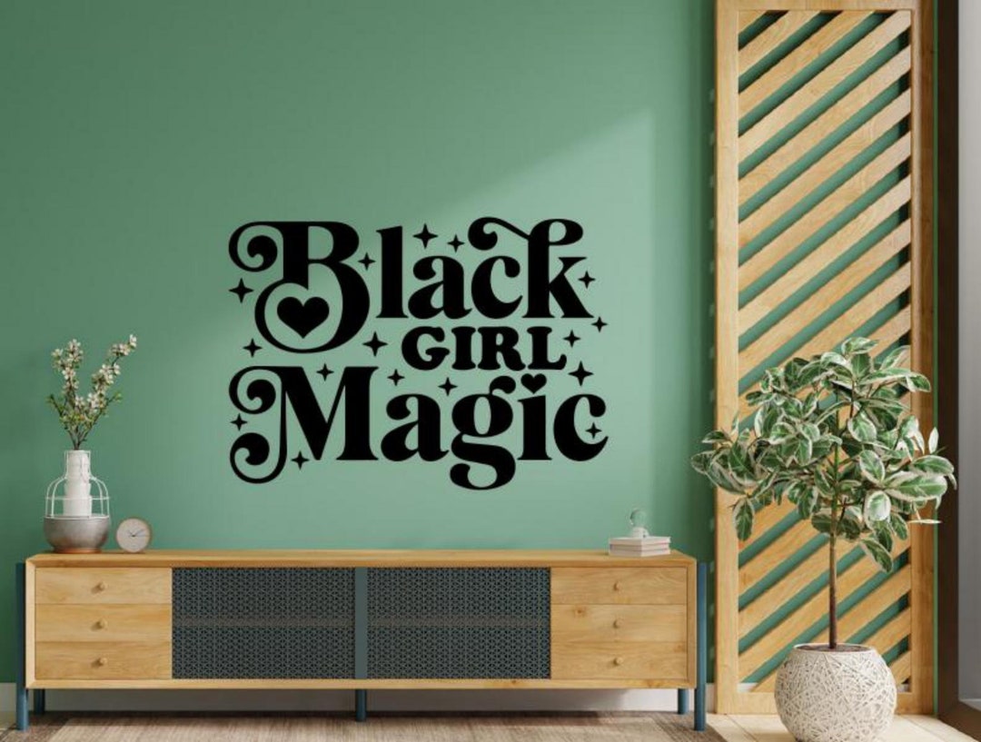 Black Girl Magic Decal Wall Vinyl Sticker Afro Girl Decor African Woman ...