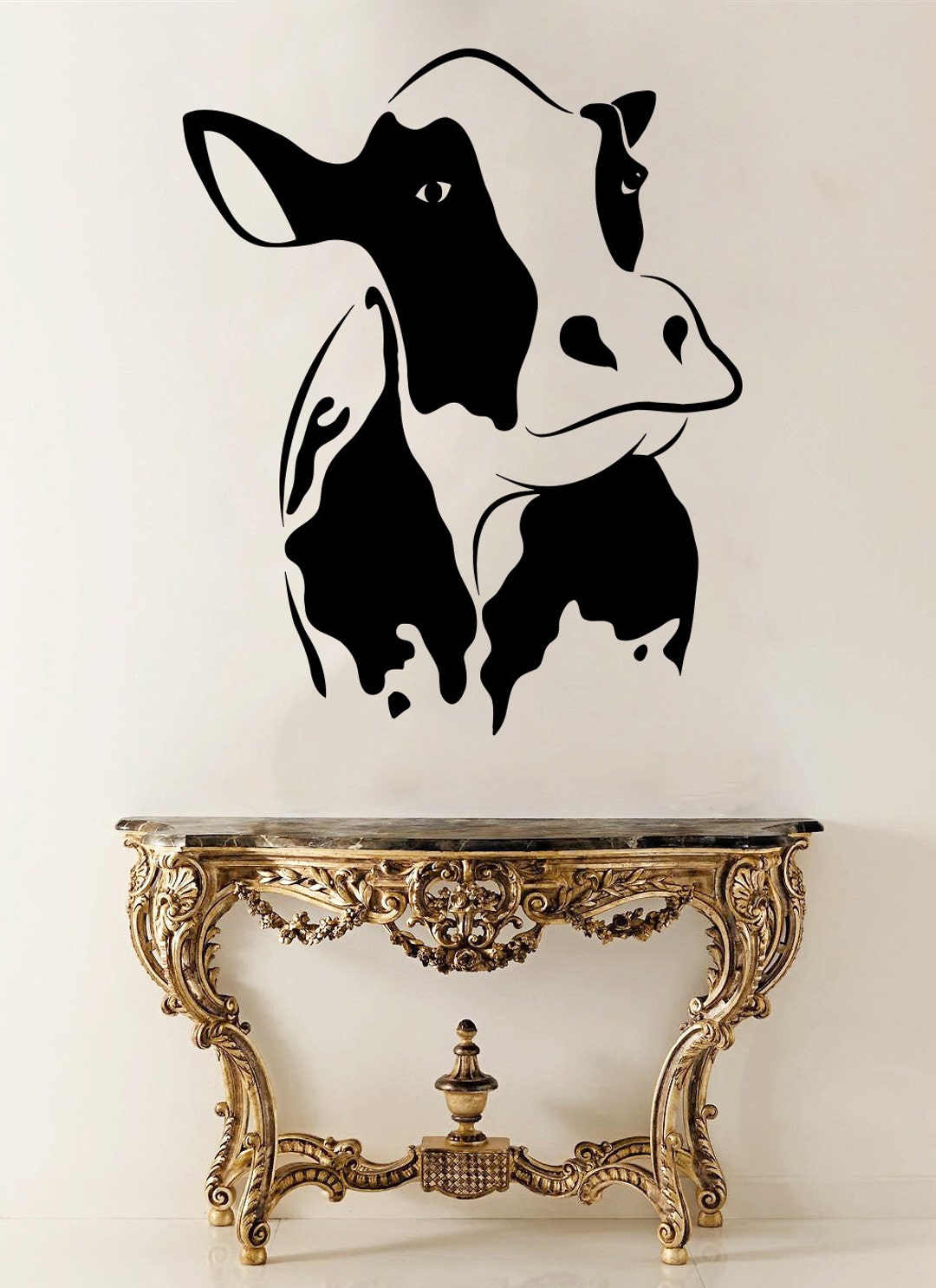 Holstein Cow Wall Decal Farm Domestic Animal Vinyl Sticker Cattle Art ...