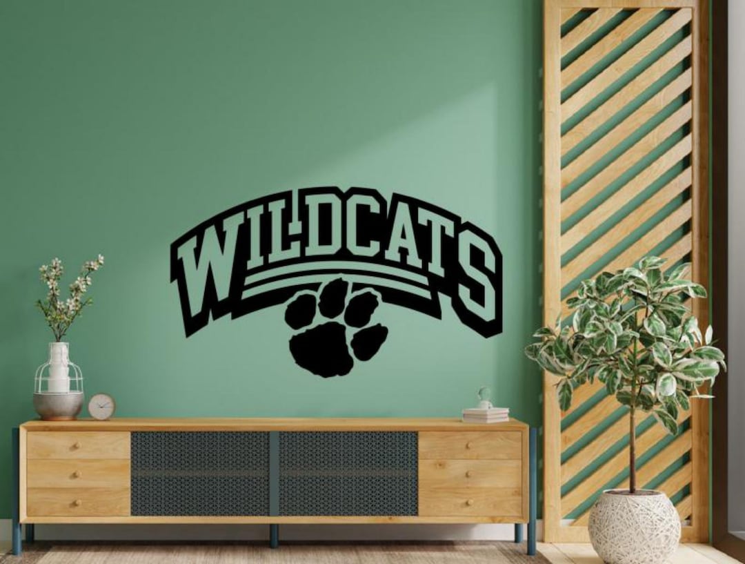 Wildcats Decal Wall Vinyl Sticker Decor Cat Paw Logo Wall Art Sign Car ...