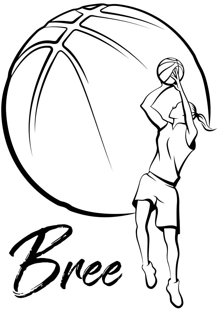 Basketball Girl Vinyl Sticker Personalised Wall Art Decal Your Custom ...