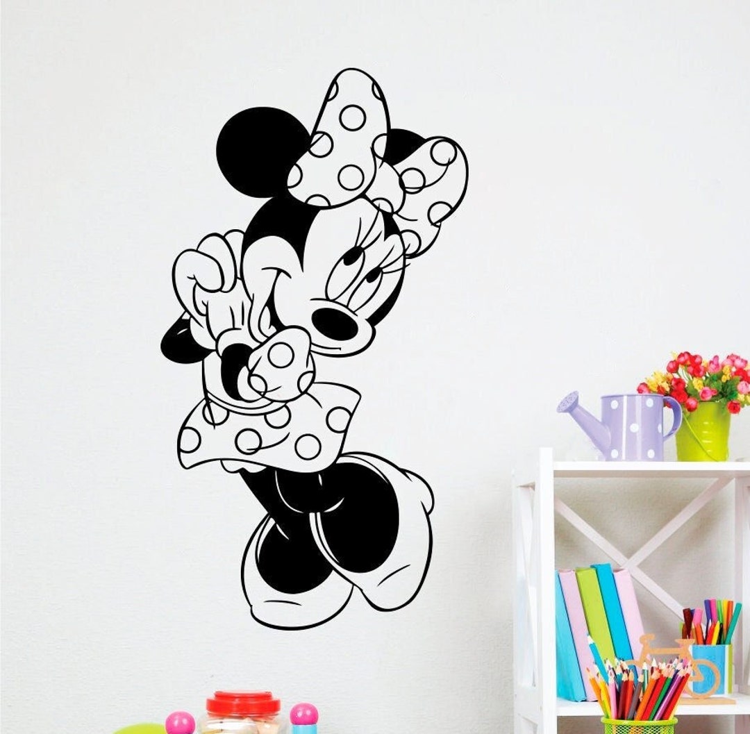 Minnie Wall Decal Vinyl Sticker Cartoon Character Movie Home Wall Art ...