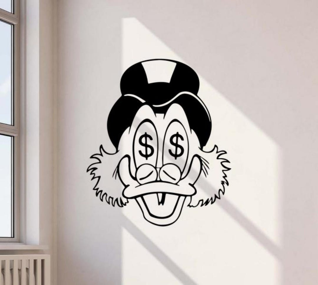 Scrooge Wall Decal Vinyl Sticker Dollar Sign Money Decor Cartoon Wall ...