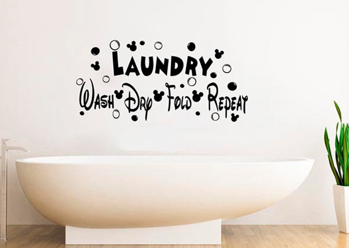 Disney Laundry Sign Wall Decal Mickey Mouse Head Logo Vinyl - Etsy