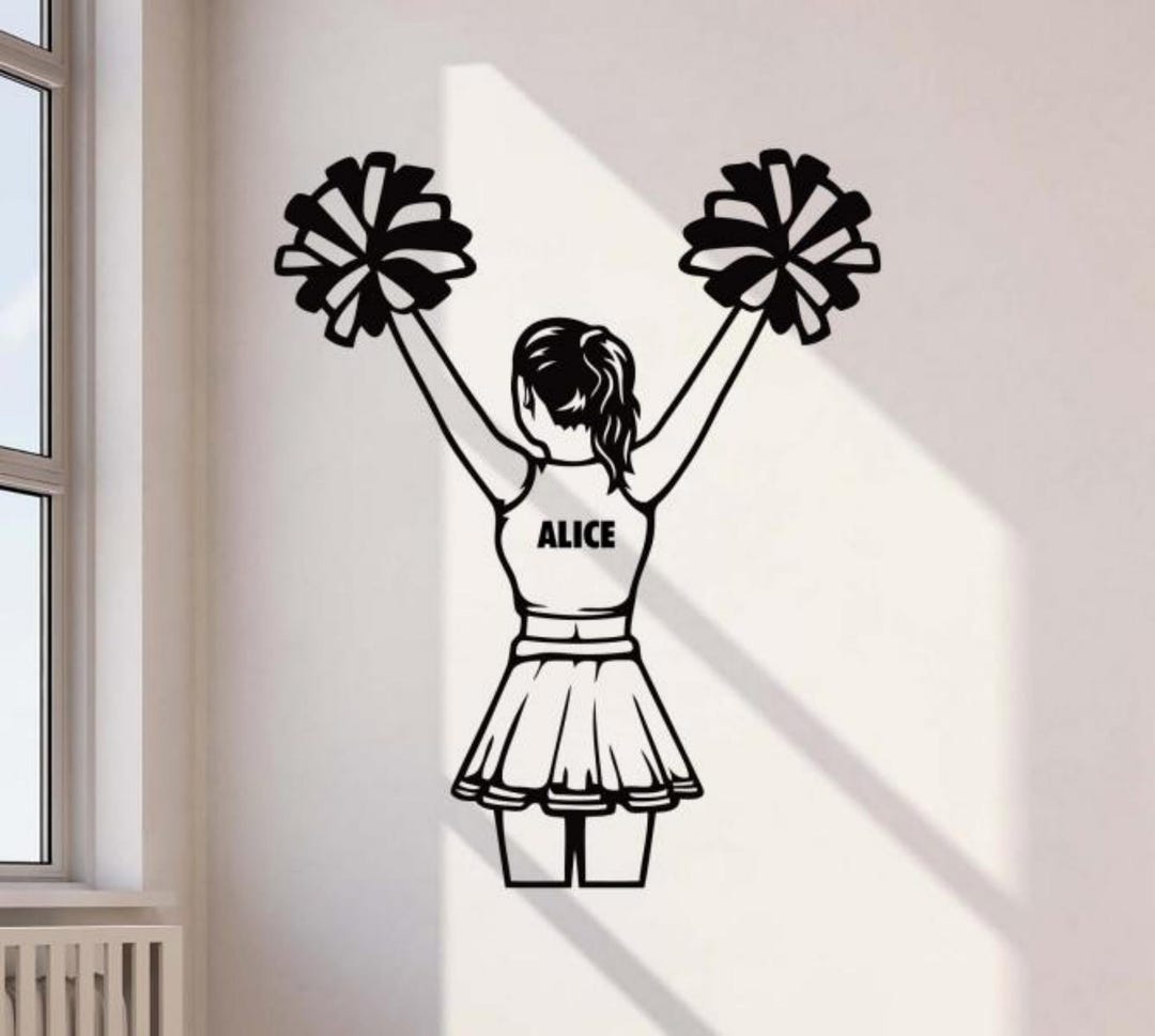Personalized Cheerleading Girl Wall Decal Vinyl Sticker Cheerleader ...