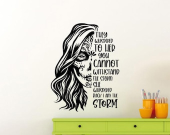 I Am the Storm Vinyl Stickers Warrior Quote Womens Rights Sunflower ...