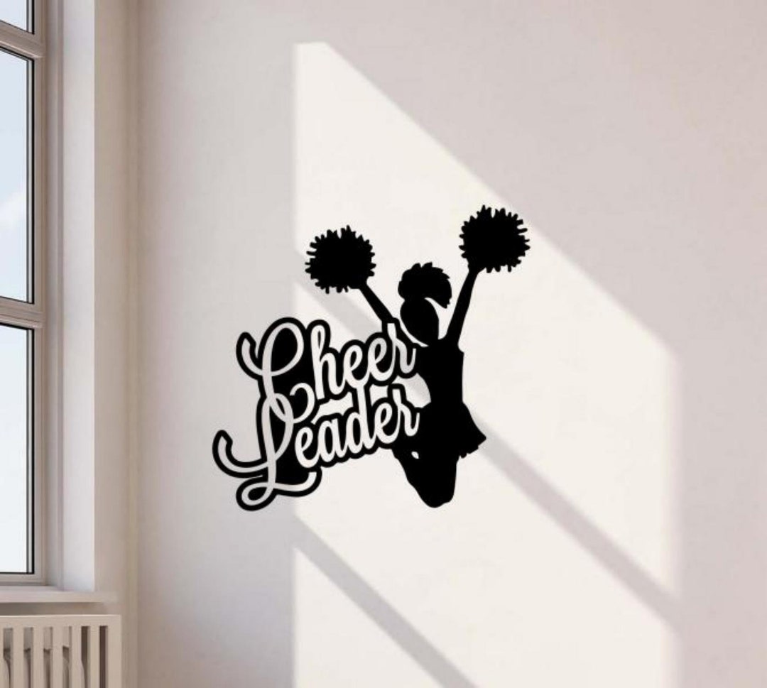 Cheerleader Wall Decal Vinyl Sticker Cheerleading Decor Cheer Leader ...