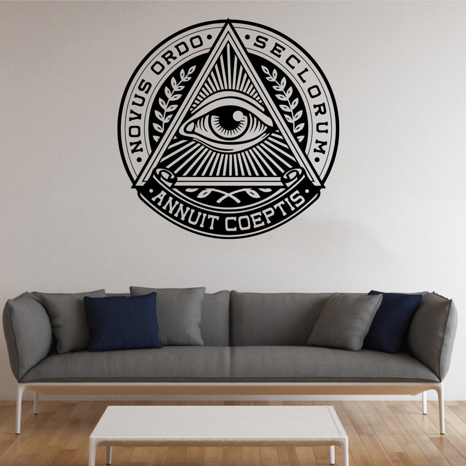 All Seeing Eye Vinyl Sticker Pyramid Eye Wall Decal Illuminati | Etsy