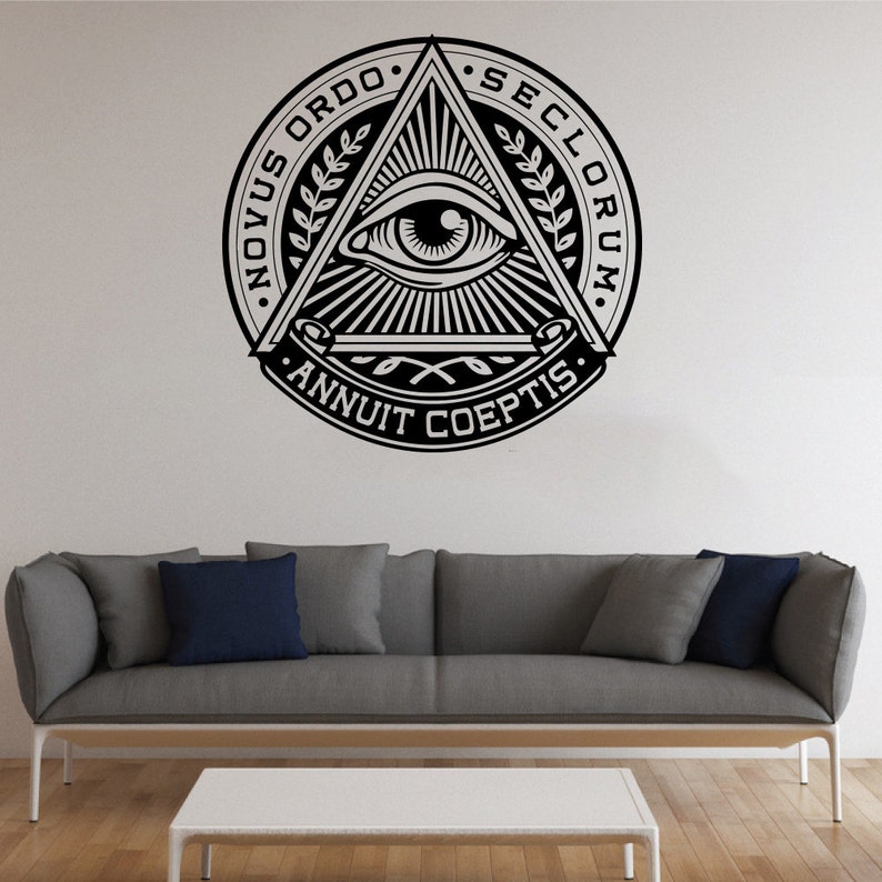 All Seeing Eye Vinyl Sticker Pyramid Eye Wall Decal Illuminati - Etsy