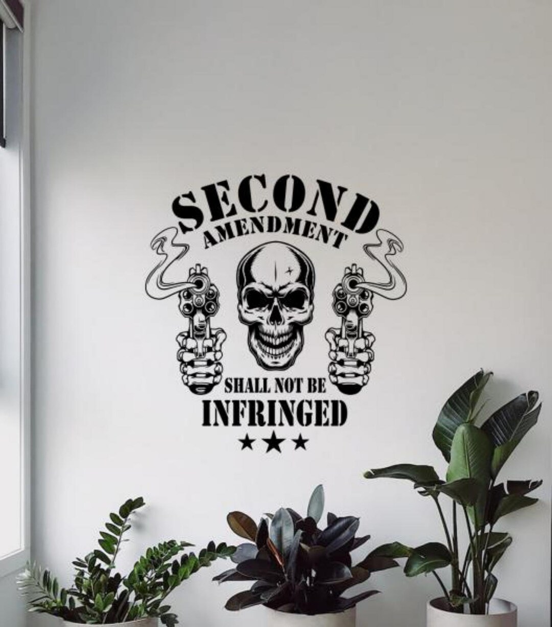 Second Amendment Wall Decal Vinyl Sticker 1776 Skull 2nd Amendment ...