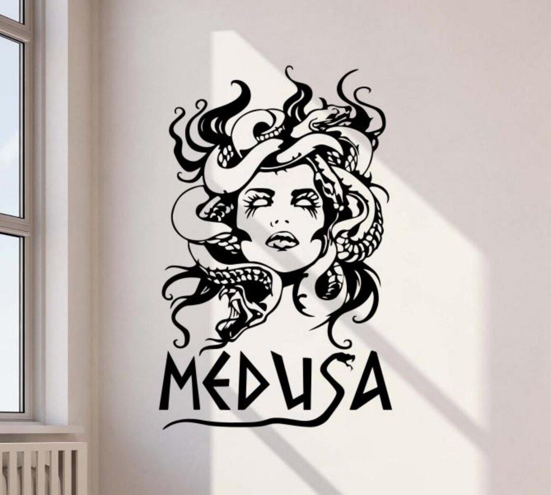 Medusa Wall Decal Vinyl Sticker Wall Decor Room Wall Art Bedroom Sign ...