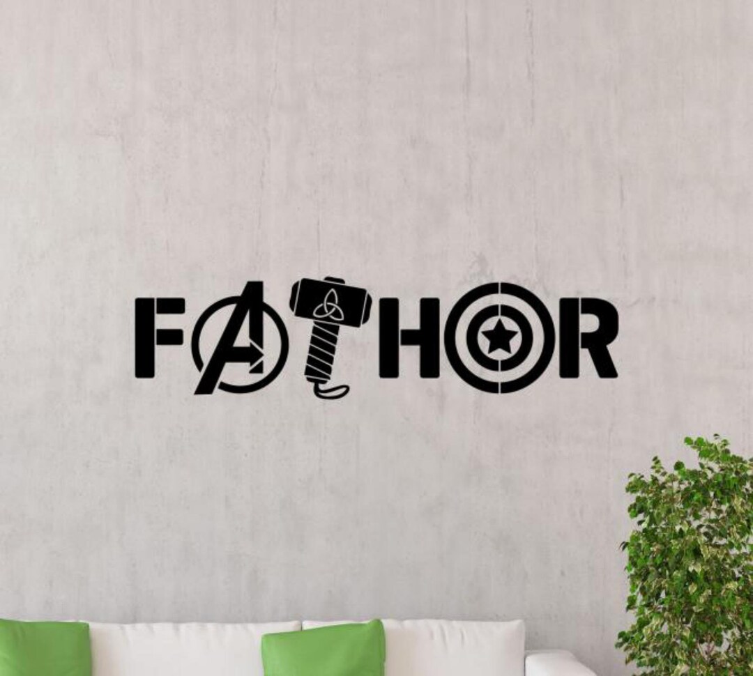 Fathor Wall Decal Vinyl Sticker Dad Decor Father Superhero Wall Art Car ...