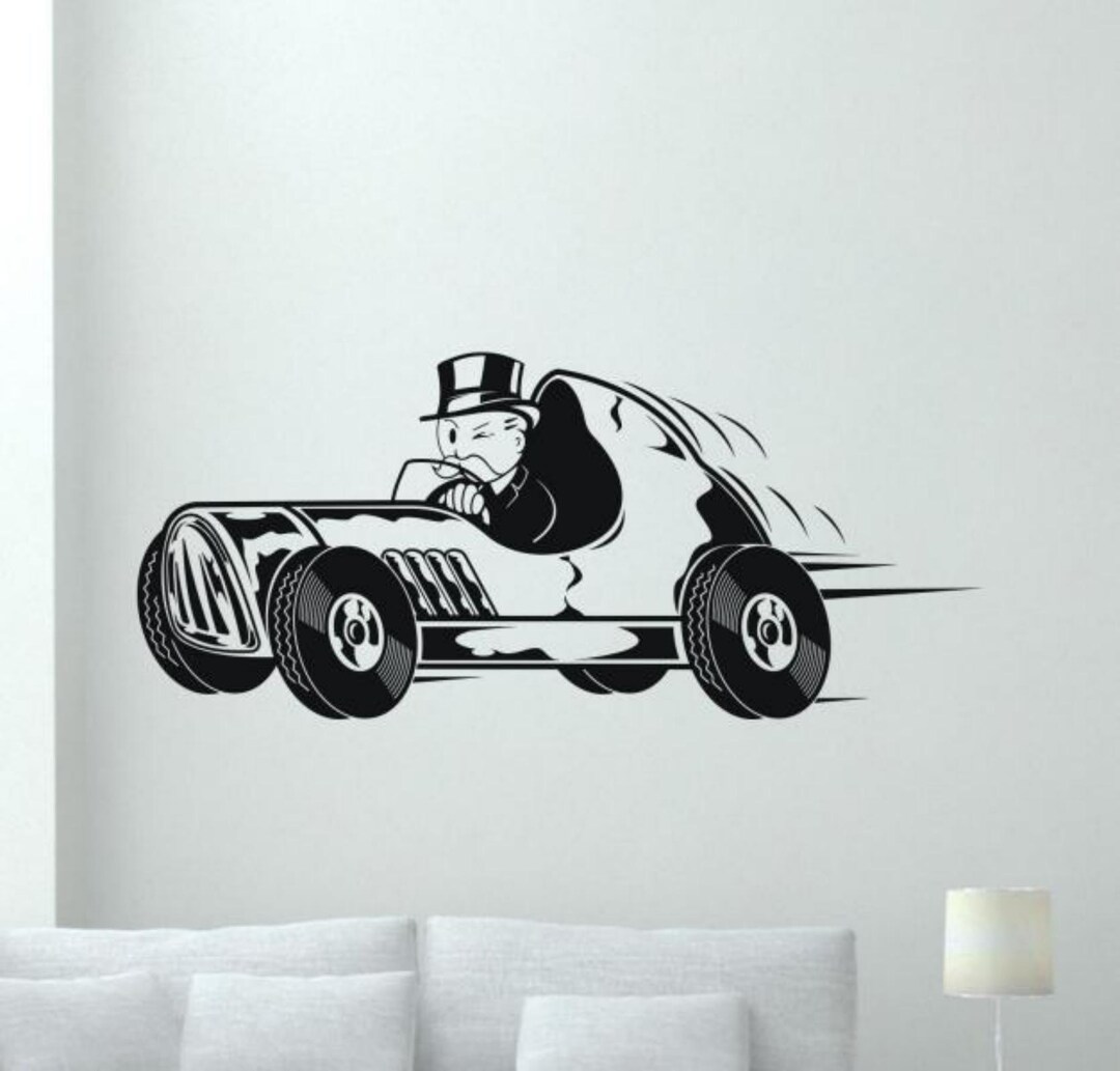 Rich Uncle Wall Decal Vinyl Sticker Sign Race Car Money Decor Wall Art ...