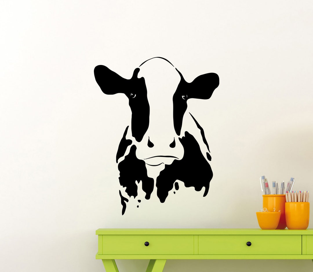 Cow Wall Decal Vinyl Sticker Holstein Cow Farm Animal Farmhouse Wall ...
