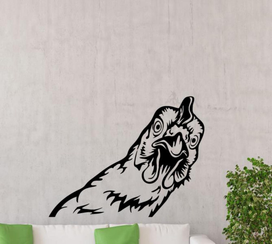 Chicken Head Wall Decal Vinyl Sticker Kitchen Meat BBQ Sign Grill ...